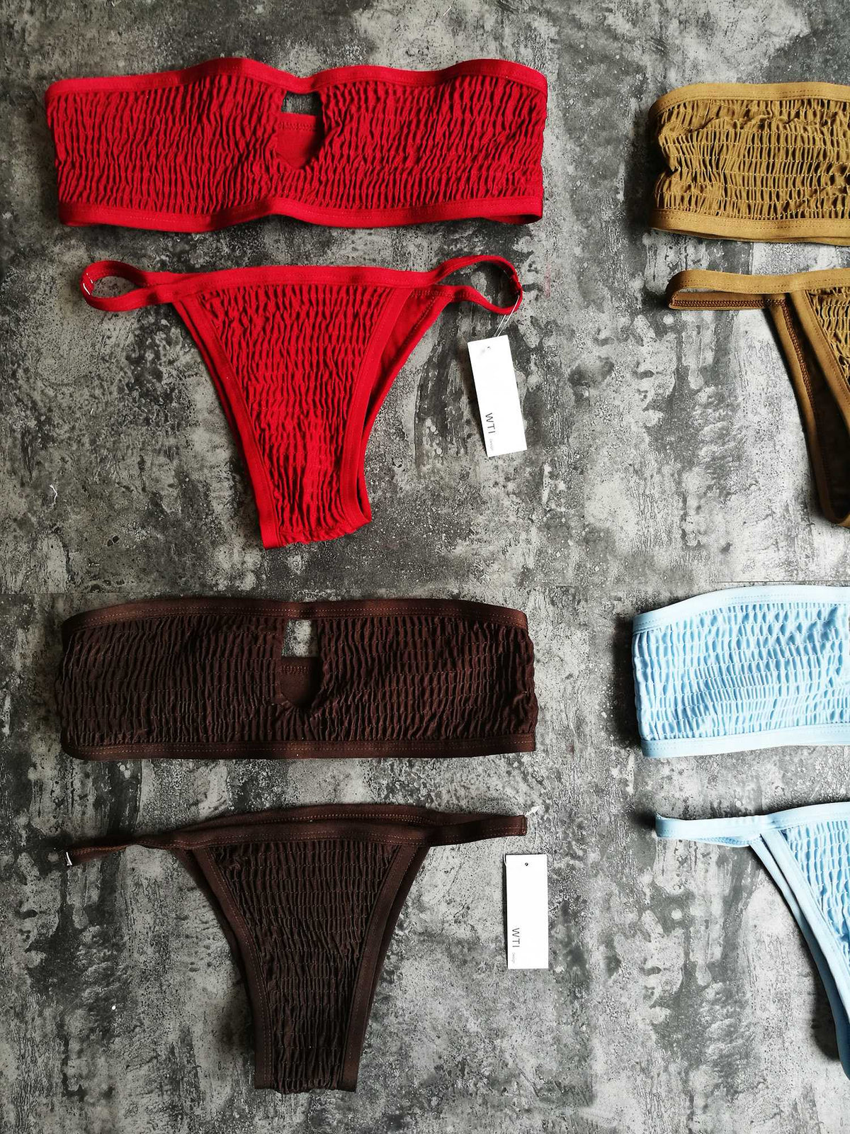 Cute Scrunch Front Cut Bandeaux Bikini Set – W.T.I. Design